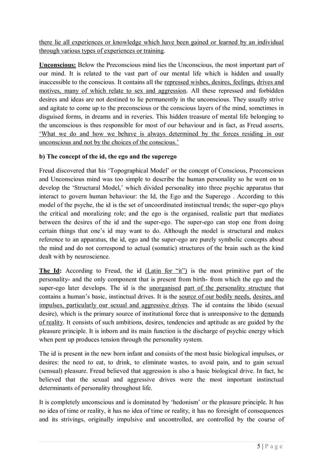 Nature and nurture, Piagot’s theory of cognitive development, Freud’s psychoanalytical ...