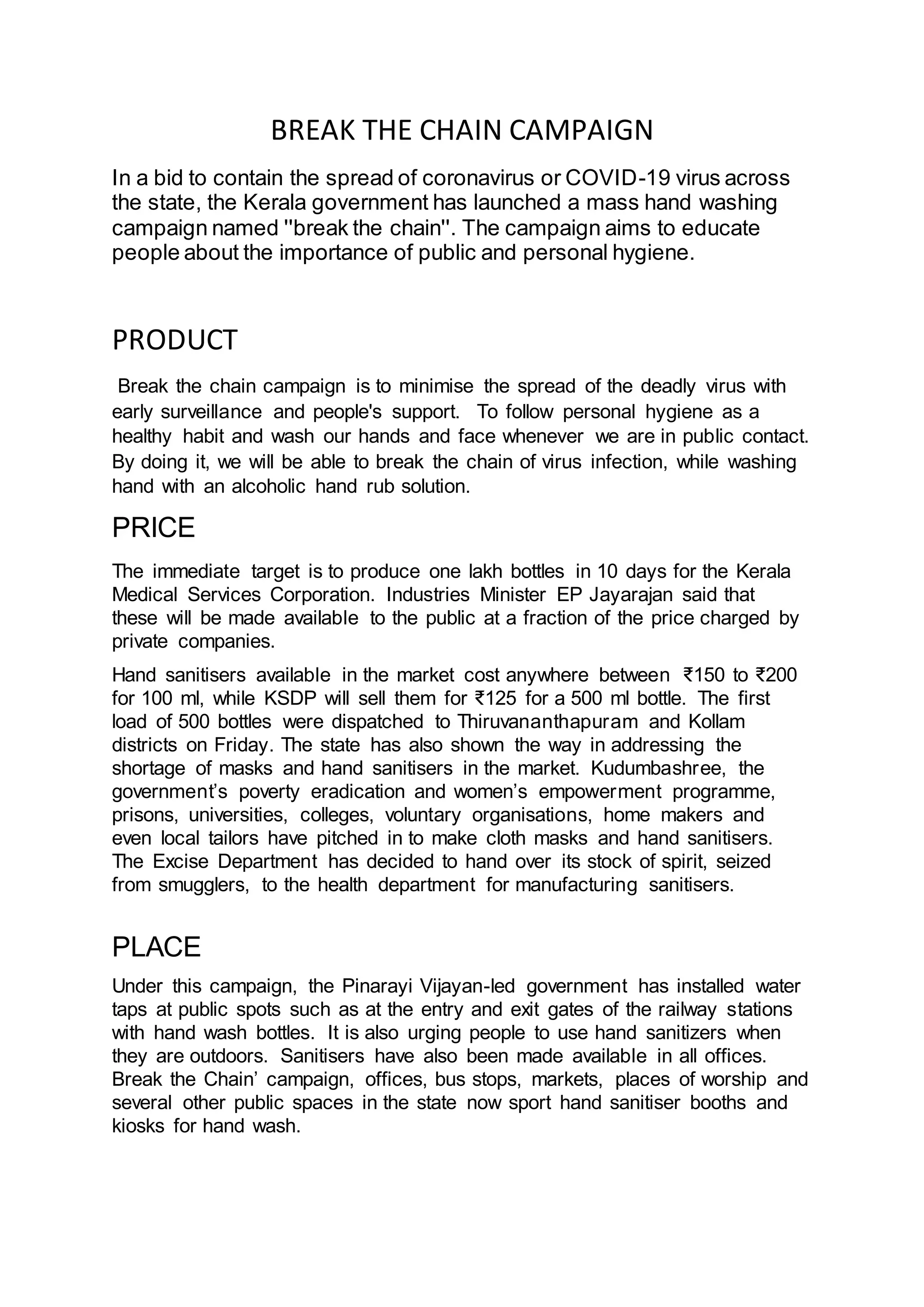 BREAK THE CHAIN CAMPAIGN | PDF