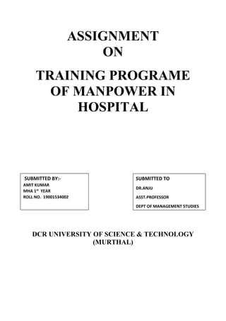 training programe of manpower in hospital | PDF