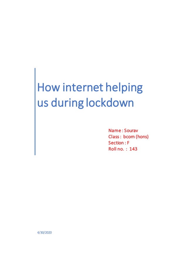how internet helping us during lockdown | PDF | Free Download