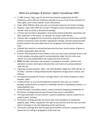 farmers rights and farmer privileges | DOCX