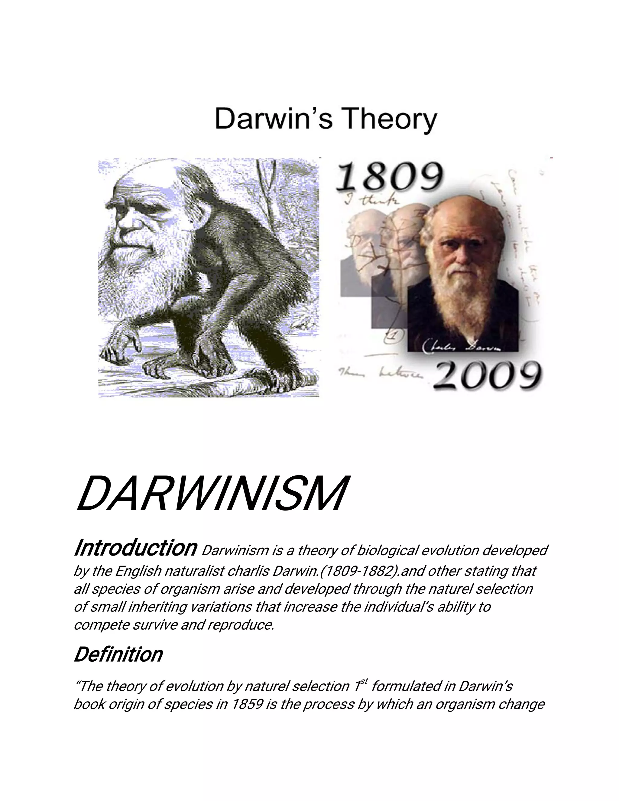 natural selection theory of darwin | PDF