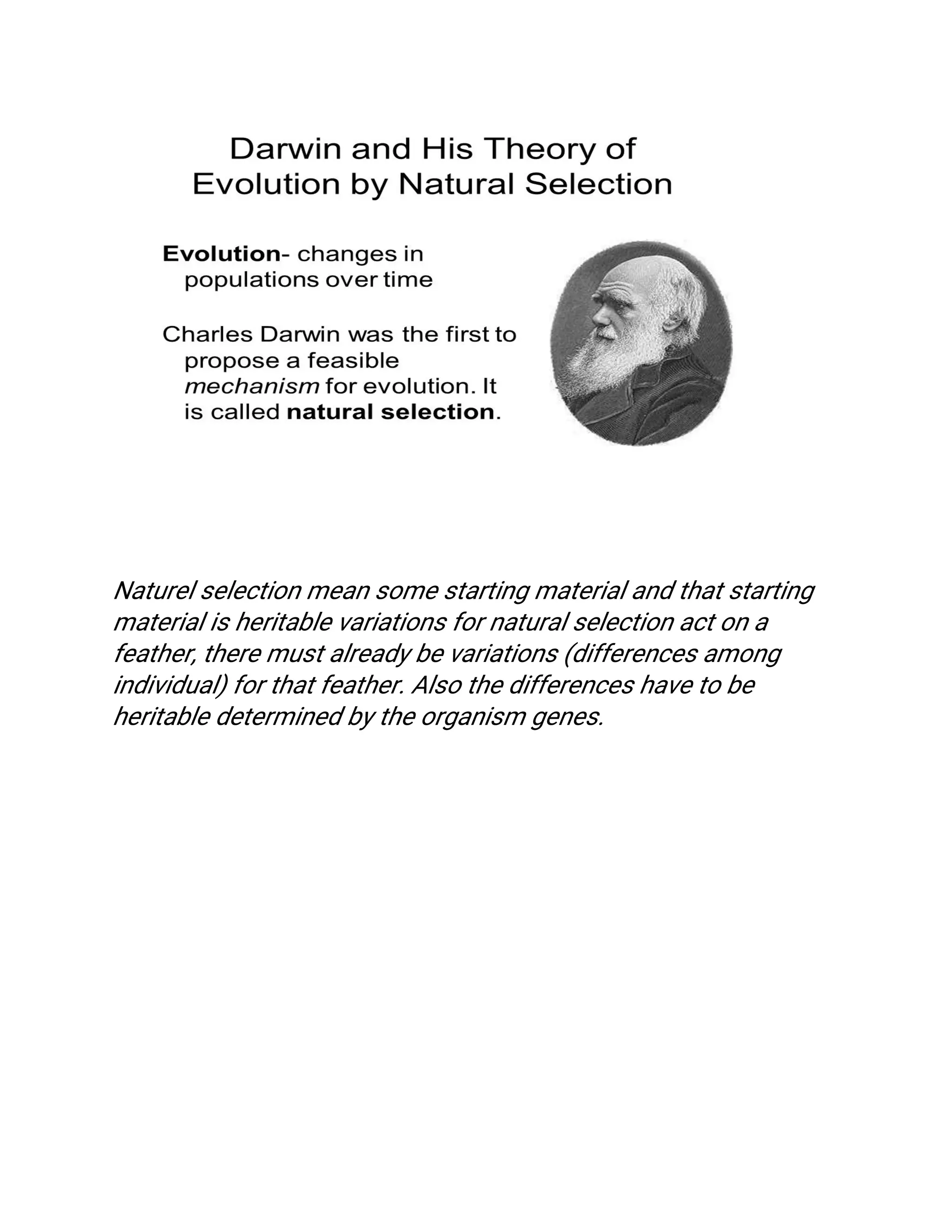 natural selection theory of darwin | PDF