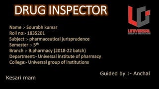 drug inspector | PPTX