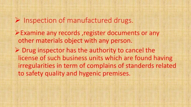 drug inspector | PPTX