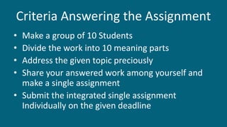 Assignment Topics of International Business for Students | PPTX