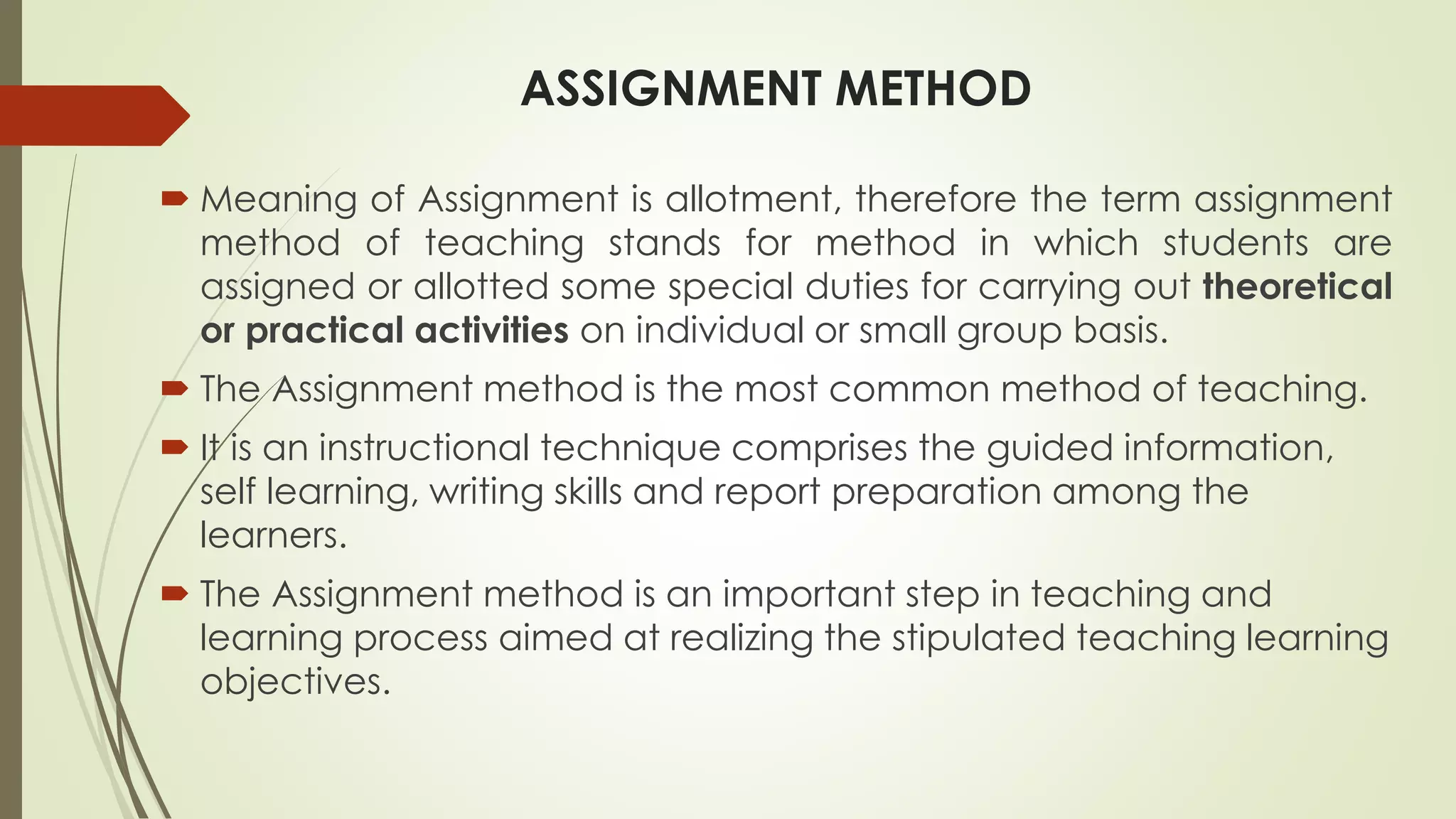 Assignment Method | PDF