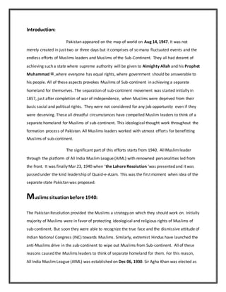 Challenges of Pakistan before Independence. | DOCX | Islam | Religion ...