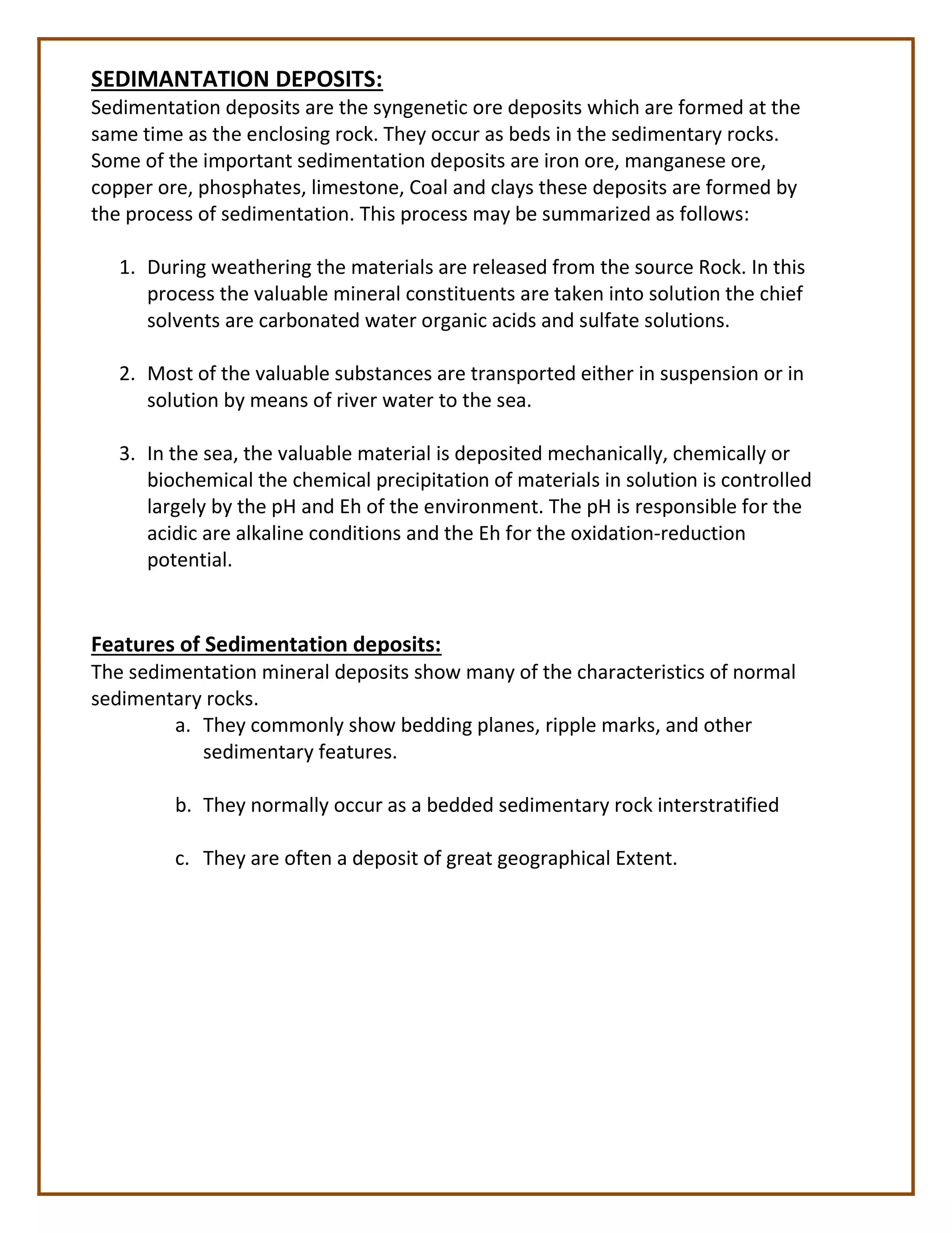 Classification of Ore Deposits | Economic Geology | PDF
