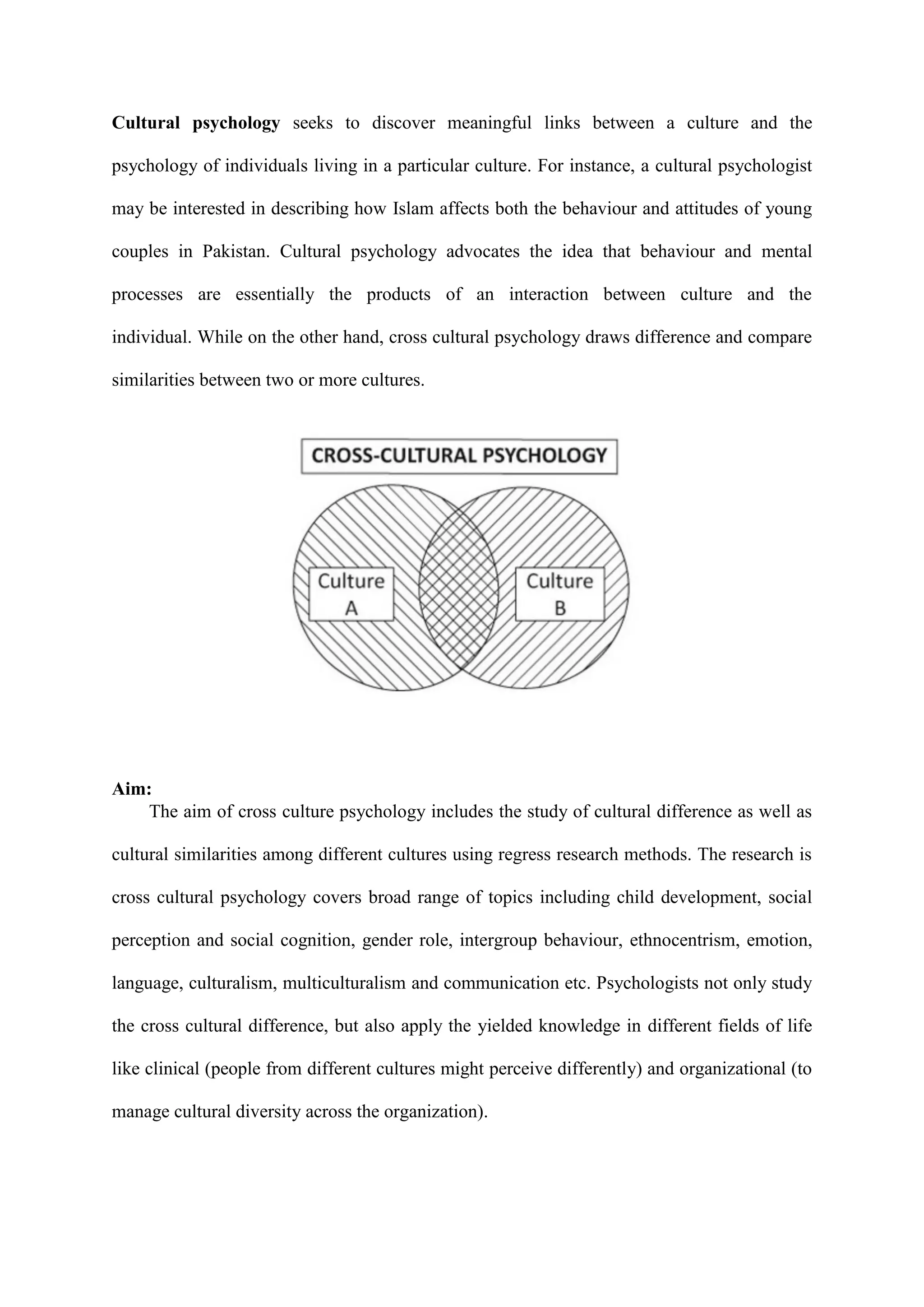 Introduction, Aim, Objectives and Scope of Cross Cultural Psychology | PDF