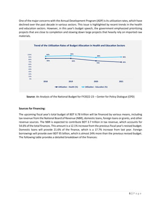Bangladesh’s National Budget Analysis of of FY 2022-2023. | PDF