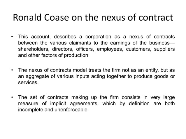 Adolf Berle and Gardeners Means on separation of ownership and control ...