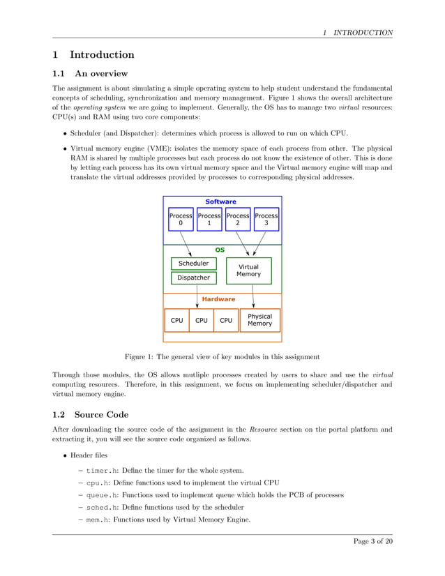 Bài tập lớn hệ điều hành HCMUT_HK232.pdf | Operating Systems | Computer Software and Applications