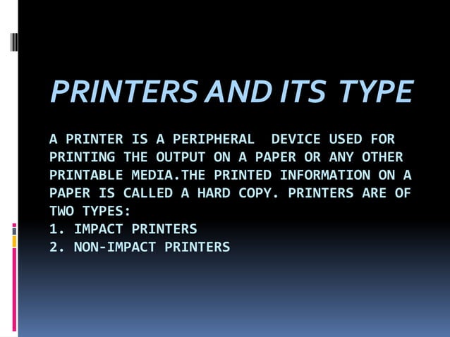 printer and its type ppt pdf computer file | PPT