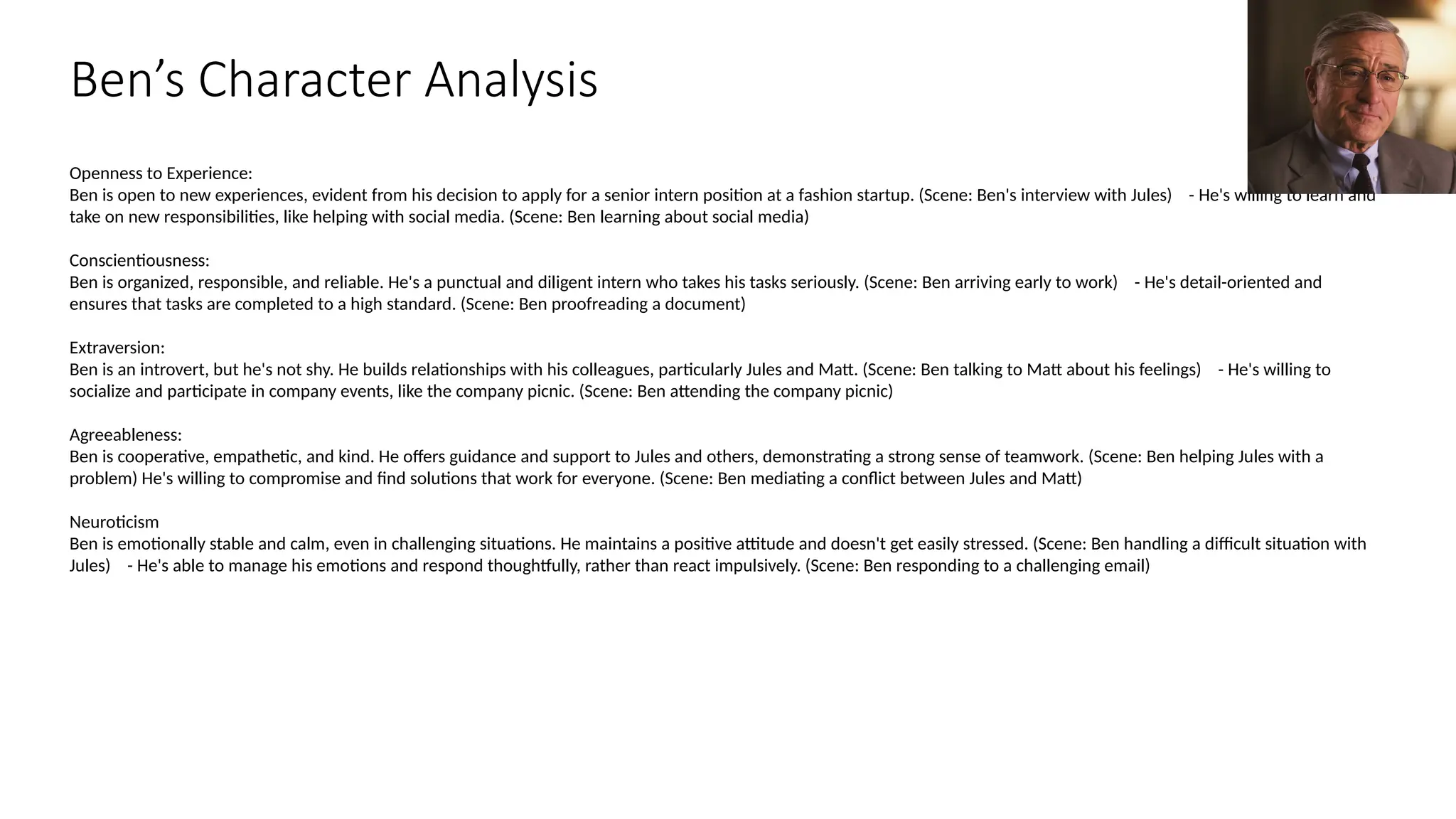 The intern personality trait analysis ppt | PPTX