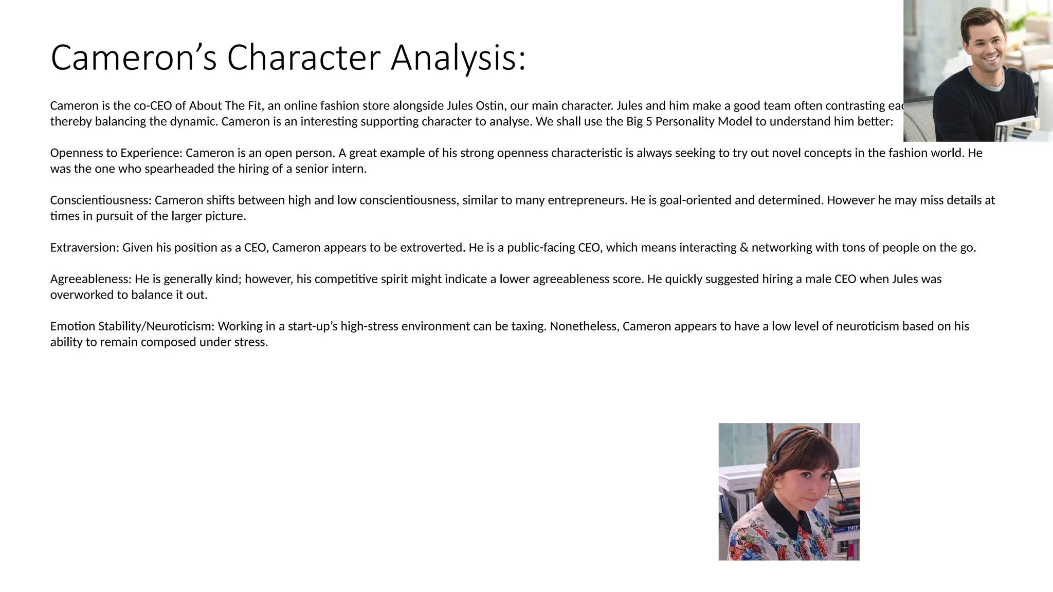 The intern personality trait analysis ppt | PPTX