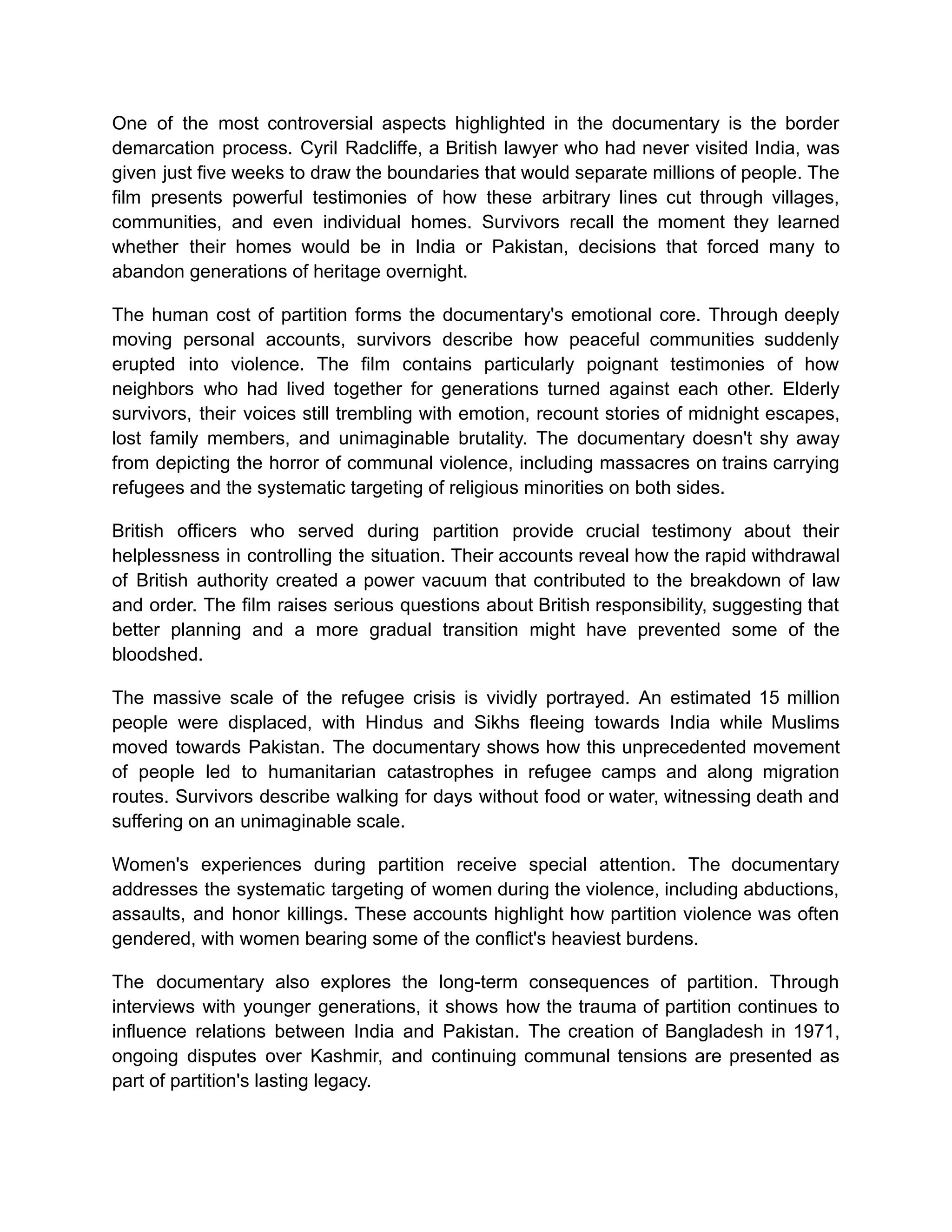 Partition The Day India Burned. assignment | PDF