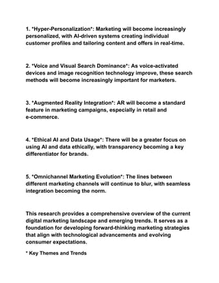 Digital Marketing Trends and Analysis 2025 | PDF