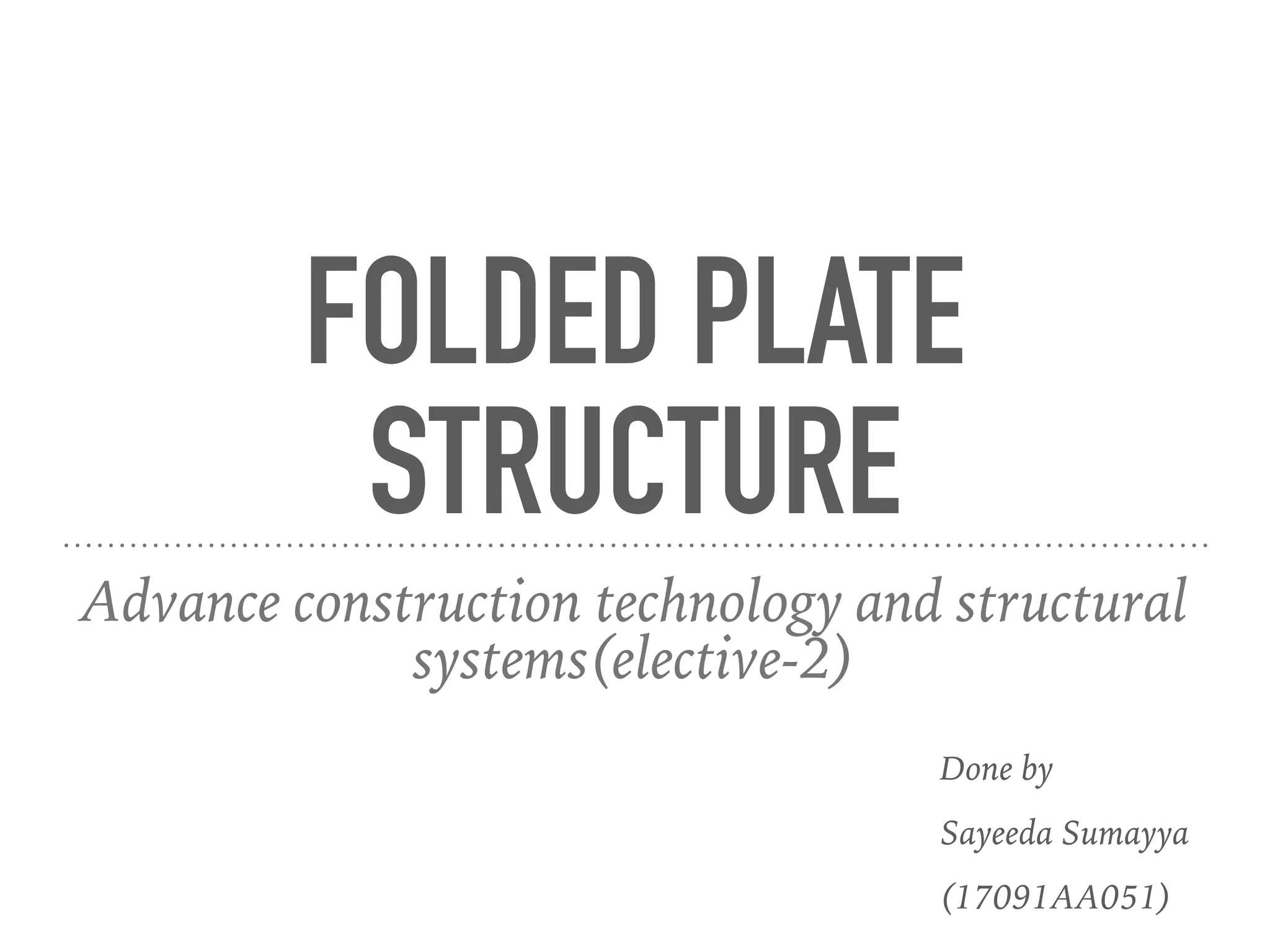 folded plate structure | PDF