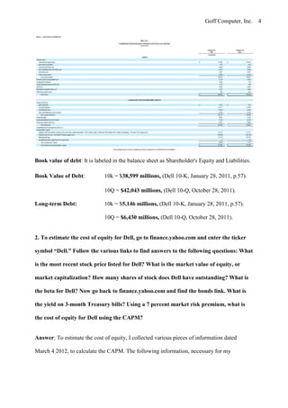 Assignment 3-week-3-the cost of capital for goff computer, inc-gm-dr ...