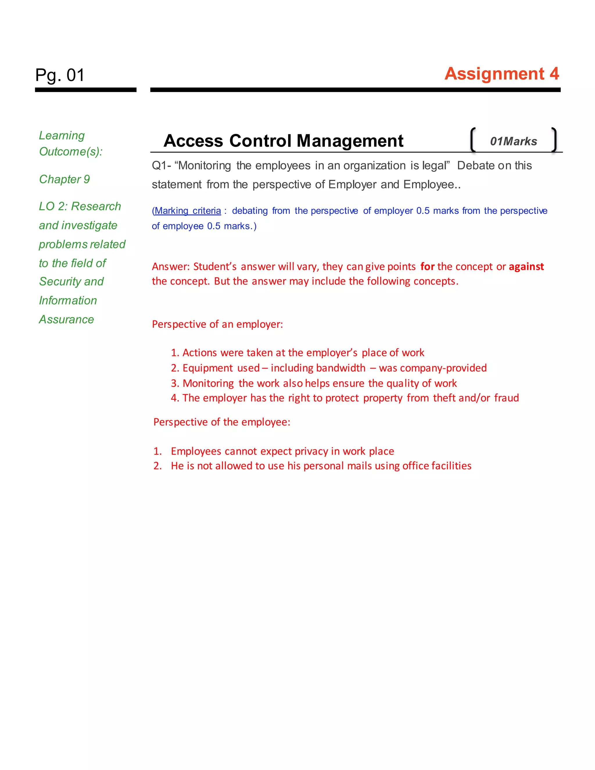 Assignment 4-it409-IT Security & Policies questions and answers | PDF