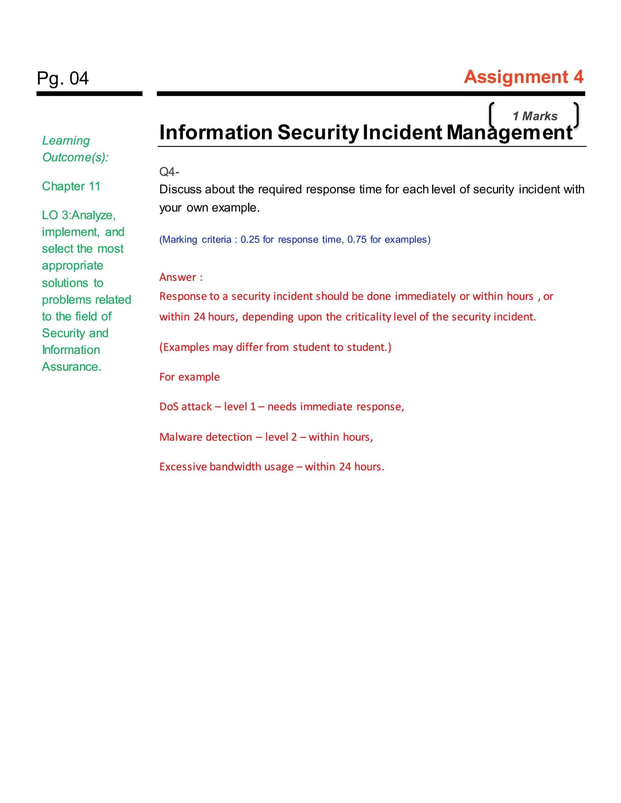 Assignment 4-it409-IT Security & Policies questions and answers | PDF