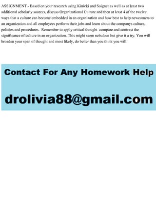 ASSIGNMENT - Based on your research using Kinicki and Soignet as well .pdf