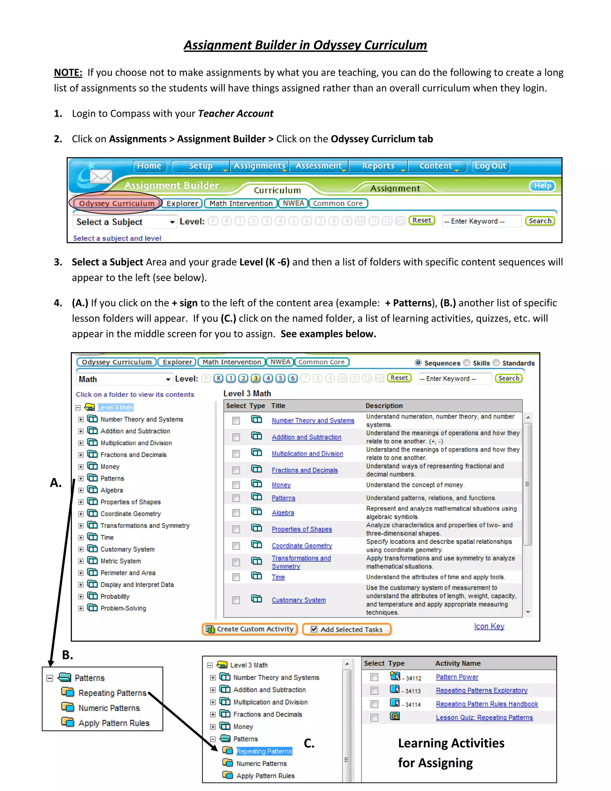 Assignment builder-in-odyssey-curriculum | PDF
