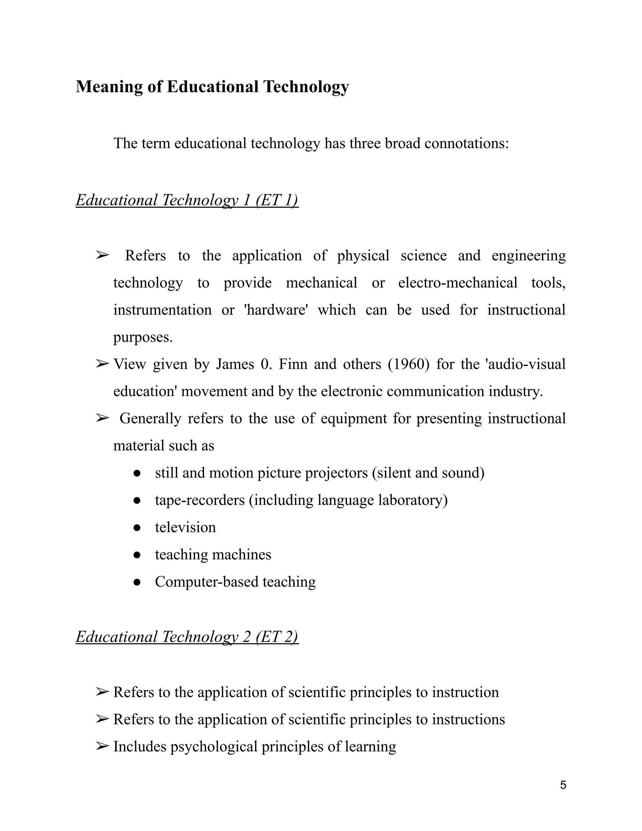 Educational technology, concept, objectives and scope | PDF