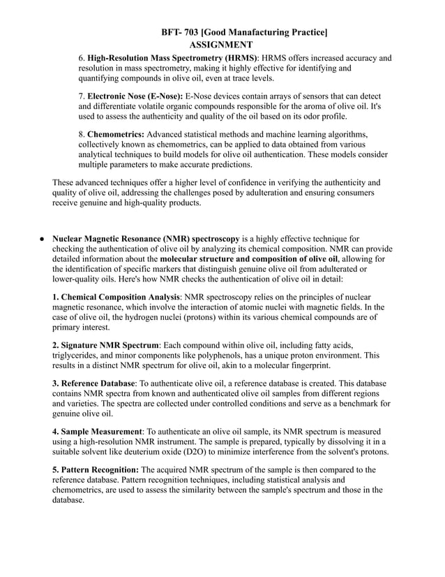 GMP Assignment samples can be used for training | PDF