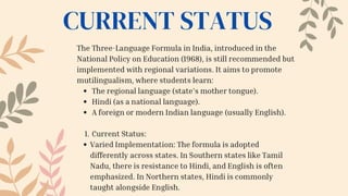 THREE LANGUAGE FORMULA (BY - KRITHIKA.S) | PPT