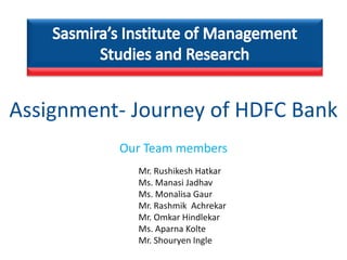Journey of hdfc bank | PPTX