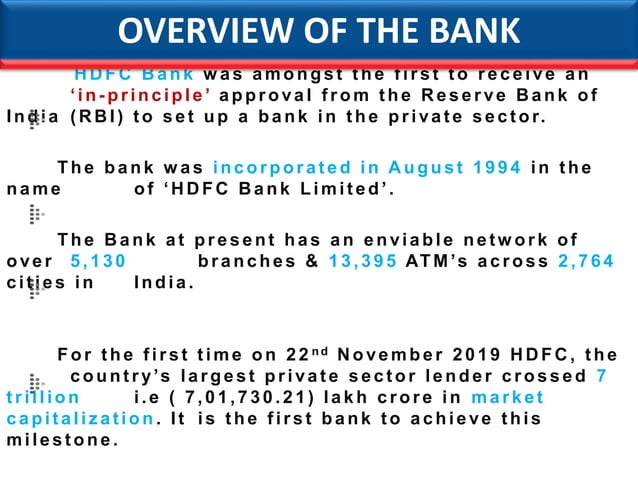 Journey of hdfc bank | PPT