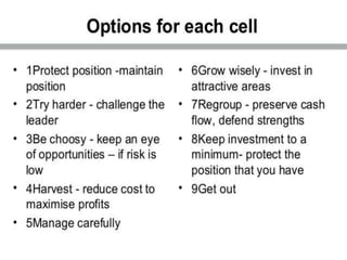 BCG matrix /GE9 cell matrix | PPTX