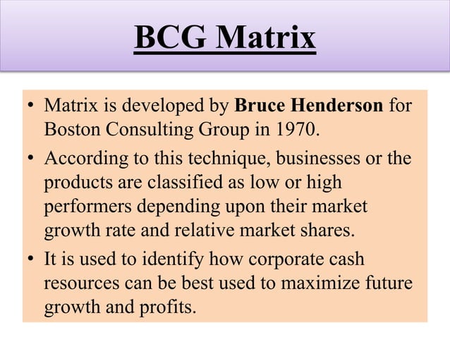 BCG matrix /GE9 cell matrix | PPTX