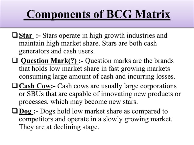 BCG matrix /GE9 cell matrix | PPTX