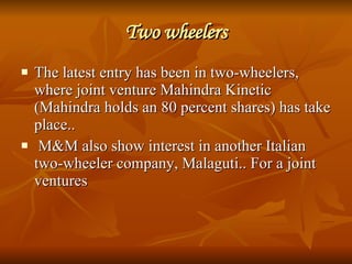 Assignment On Mahindra & Mahindra | PPT