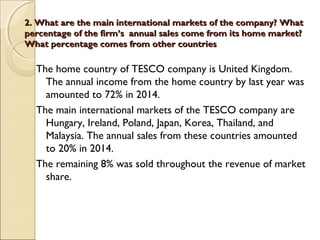 Assignment on Tesco (PLC) international marketing management | PPT