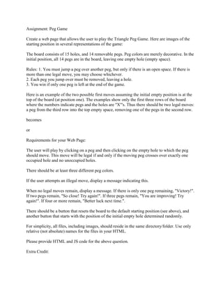 Assignment- Peg Game Create a web page that allows the user to play th.docx