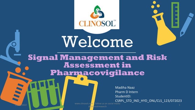 Signal Management and Risk Assessment in Pharmacovigilance | PPTX ...