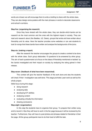 Assignment -T Amp P Subject Assignment Tasks And Projects Names And ...