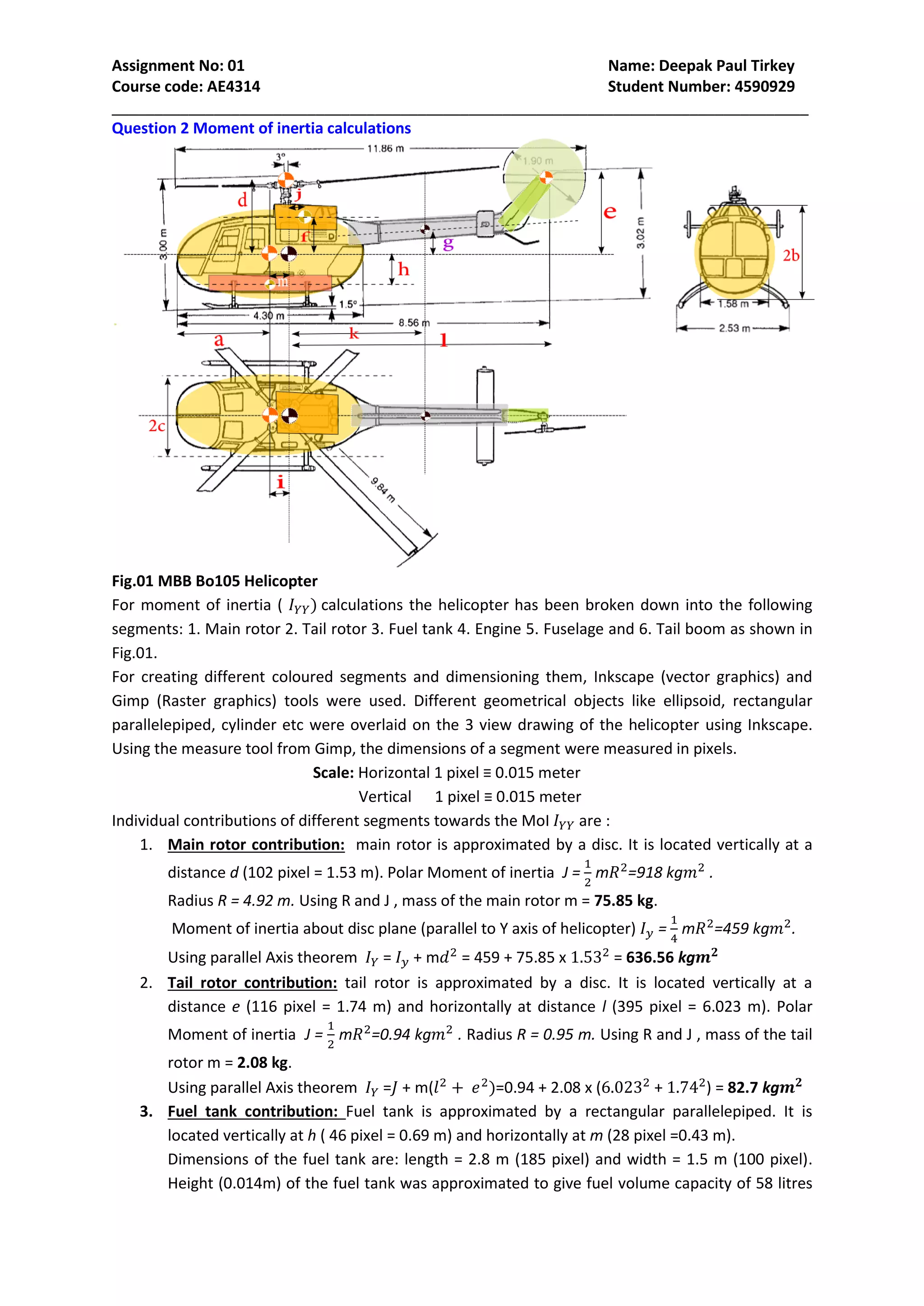 Helicopter moment of inertia | PDF