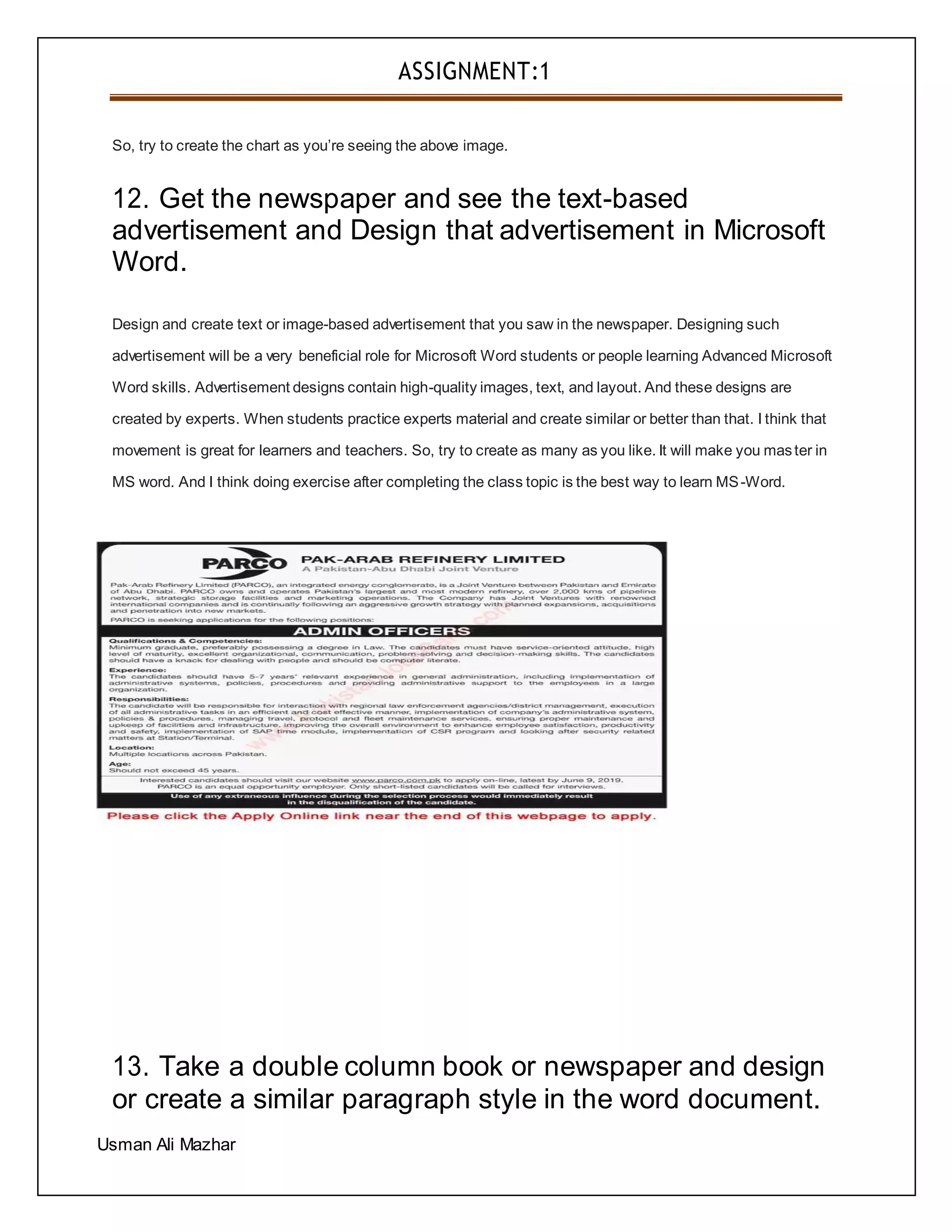 Assignment # 02 | DOCX