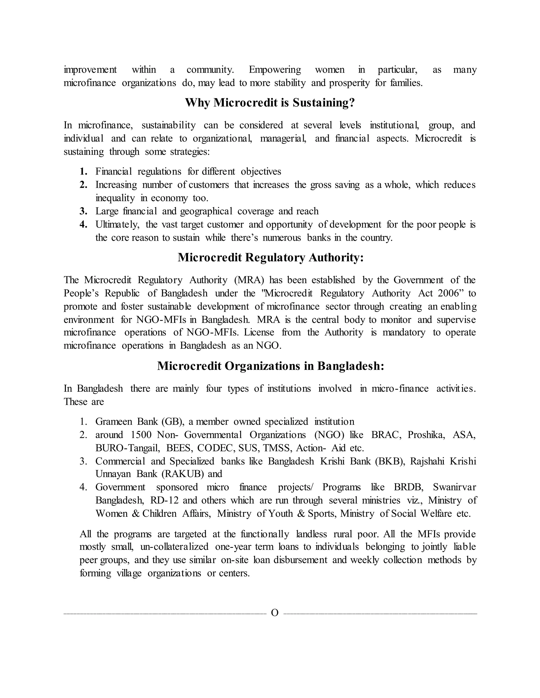 Microcredit Organizations in Bangladesh | DOCX