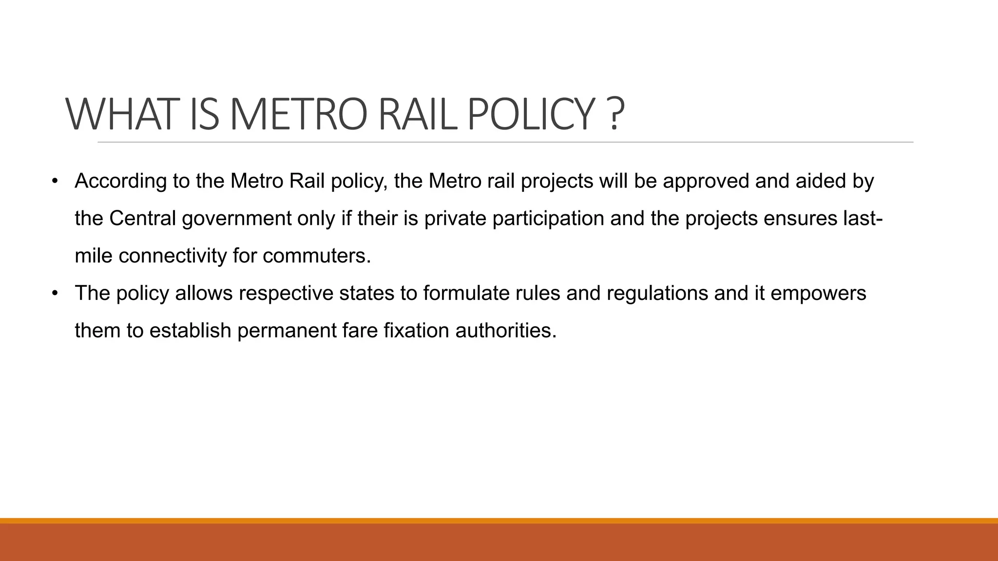 Metro Rail Policy, 2017 | PDF