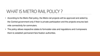 Metro Rail Policy, 2017 | PDF
