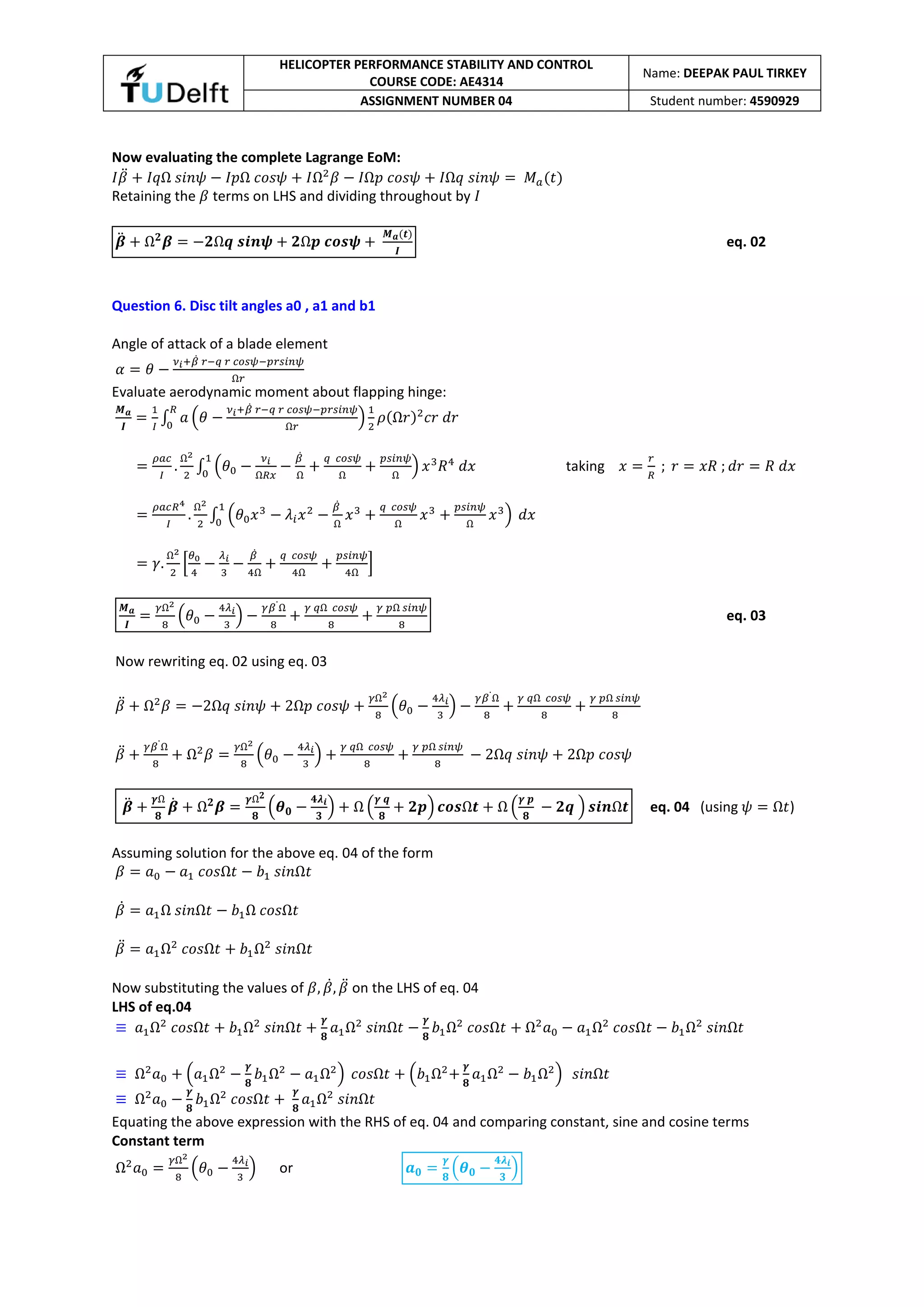 Helicopter rotor dynamics | PDF | Physics | Science