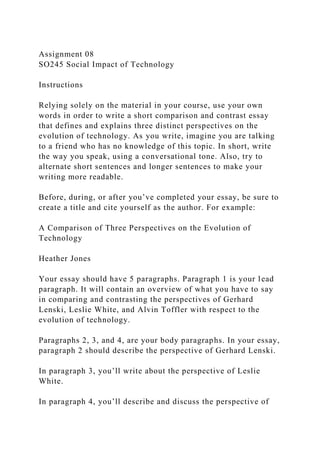 Assignment 04SO245 Social Impact of TechnologyInstructions..docx