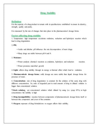 Drug Stability | DOCX