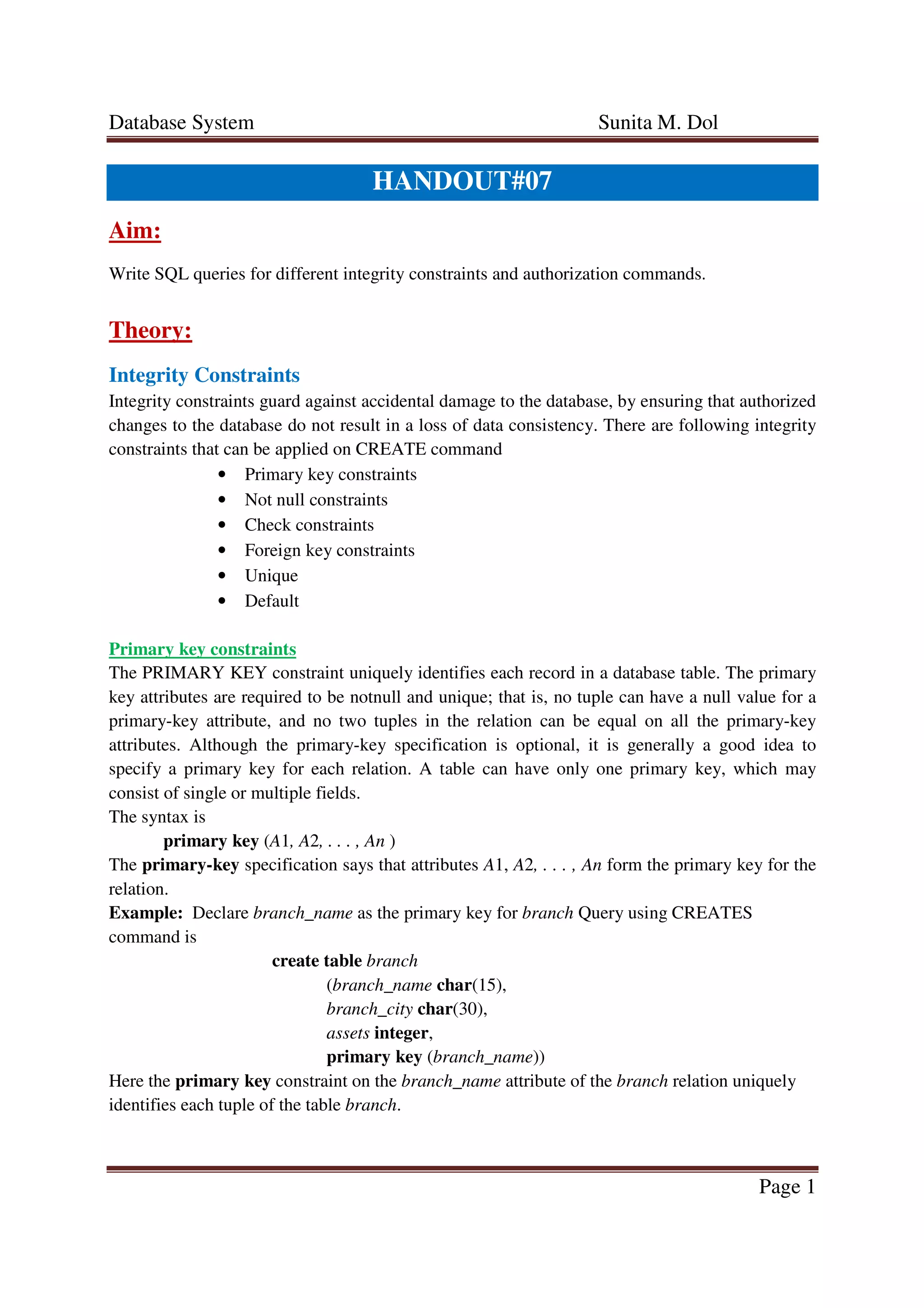 Assignment#07 | PDF | Databases | Computer Software and Applications